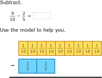 IXL - Subtract fractions with unlike denominators using models (Year 5 ...