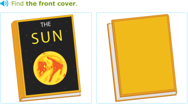 IXL - Identify book parts and features (Preschool English practice)