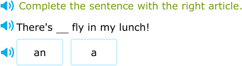 IXL - Use the correct article: a or an (Year 1 English practice)
