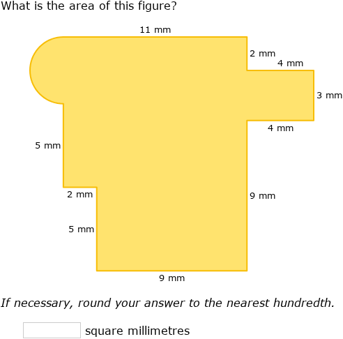IXL - Area of compound figures with triangles, semicircles and quarter circles (Year 8 maths ...