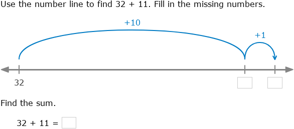 IXL - Use number lines to add two-digit numbers (Year 2 maths practice)