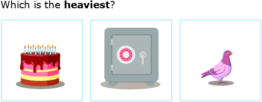 IXL - Light and heavy (Year 1 science practice)