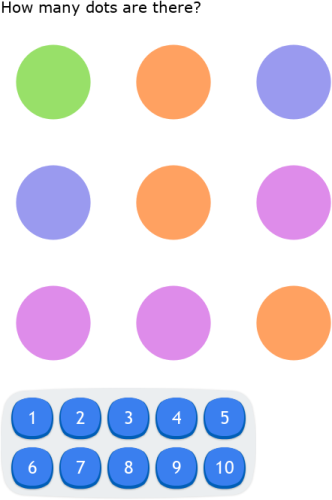 IXL - Count dots - up to 10 (Preschool maths practice)