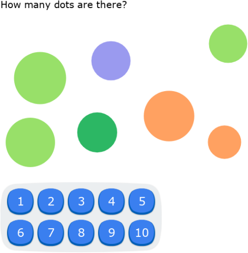 IXL - Count dots - up to 10 (Preschool maths practice)