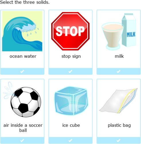 IXL - Identify solids, liquids and gases (Year 3 science practice)