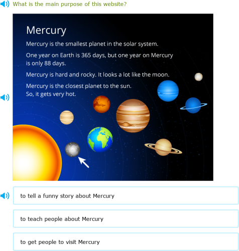 IXL - Identify the purpose of a text (Year 2 English practice)