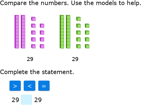 IXL - Compare numbers up to 100 using symbols - with models (Year 1 ...