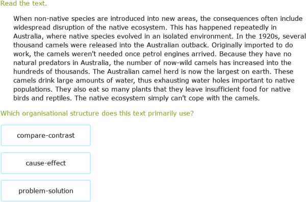 IXL - Identify text structures (Year 6 English practice)