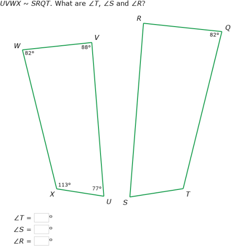 IXL - Side lengths and angle measures in similar figures (Year 11 maths practice)