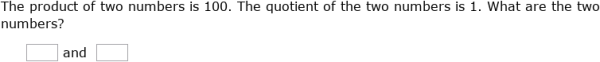 IXL - Find two numbers based on sum, difference, product and quotient ...
