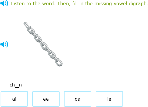IXL - Complete the word with the correct vowel digraph (Year 2 English ...