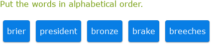 IXL - Order alphabetically based on the first three letters (Year 5 ...