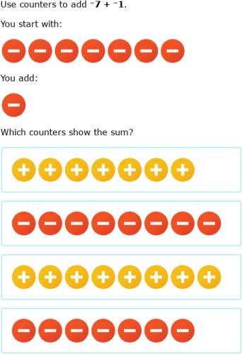 IXL - Add integers using counters (Year 7 maths practice)