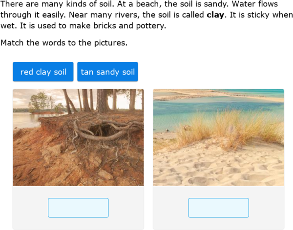 IXL - Earth materials: water, rocks and soil (Year 1 science practice)