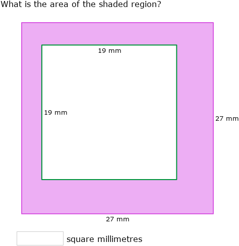 IXL - Area between two shapes (Year 7 maths practice)