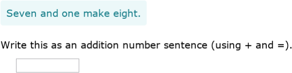 IXL - Write addition sentences (Foundation maths practice)