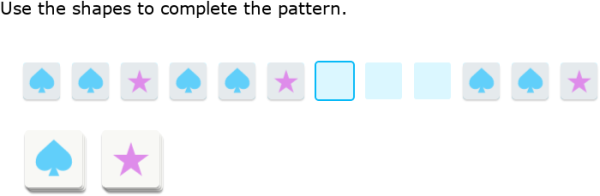 IXL - Complete a pattern (Year 1 maths practice)