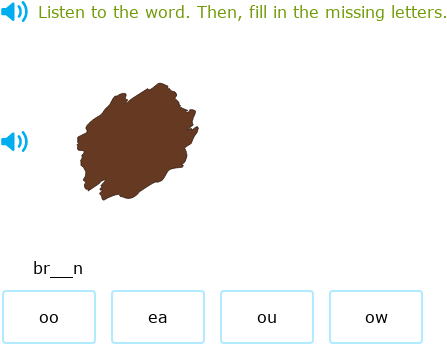 IXL - Complete words with variant vowels (Year 2 English practice)