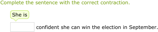 IXL - Pronoun-verb contractions (Year 5 English practice)
