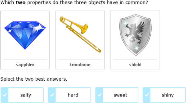 IXL - Compare properties of objects (Year 5 science practice)
