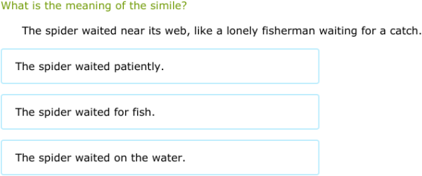 IXL - Determine the meanings of similes (Year 3 English practice)