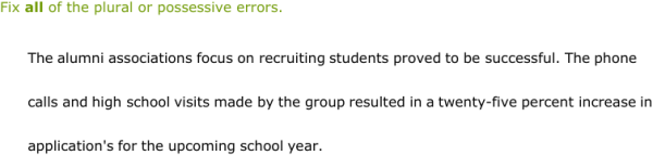 IXL - Identify and correct errors with plural and possessive nouns (Year 12 English practice)