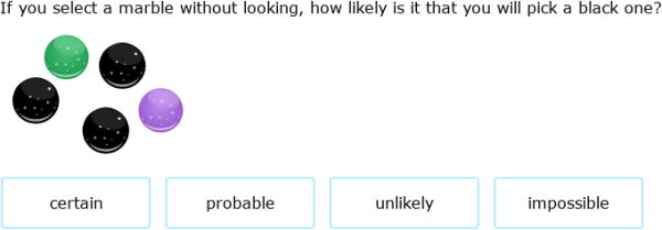 IXL - Certain, probable, unlikely and impossible (Year 2 maths practice)