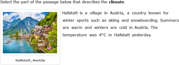 IXL - Weather or climate? Cite text (Year 3 science practice)