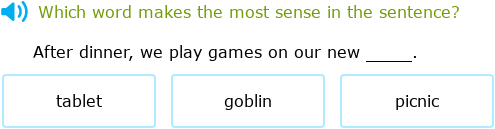 IXL - Complete the sentence with a two-syllable word (Year 2 English ...