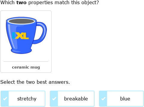 IXL - Identify properties of an object (Year 2 science practice)