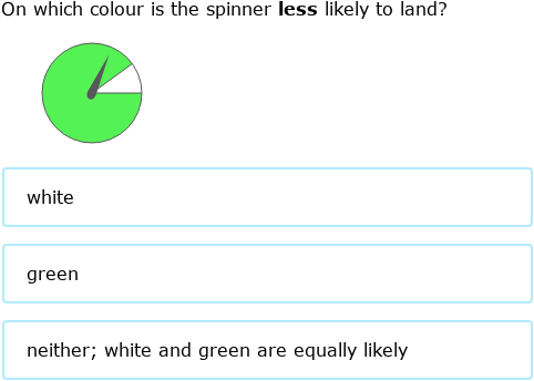 IXL - More, less and equally likely (Year 4 maths practice)