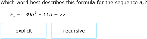 IXL - Identify a sequence as explicit or recursive (Year 12 maths practice)
