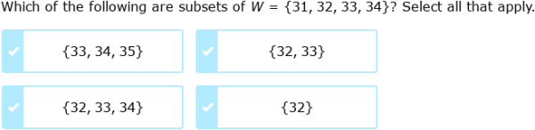 IXL - Sets, subsets and complements (Year 9 maths practice)