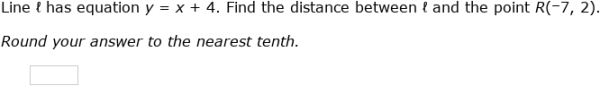 IXL - Find the distance between a point and a line (Year 10 maths practice)