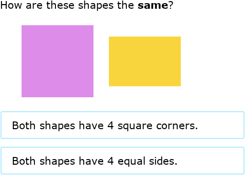 IXL - Compare shapes using attributes (Year 1 maths practice)