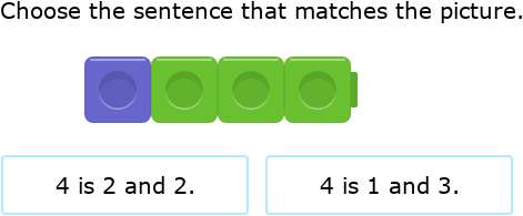 IXL - Partition numbers using cubes - sums up to 5 (Foundation maths practice)
