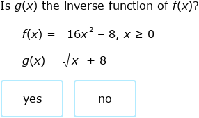 IXL - Identify inverse functions (Year 12 maths practice)