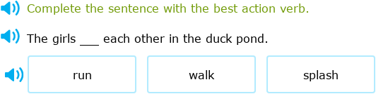 IXL - Use action verbs (Year 2 English practice)