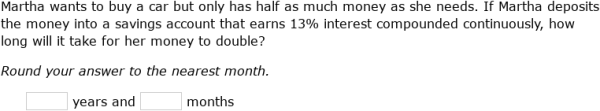 IXL - Continuously compounded interest (Year 11 maths practice)