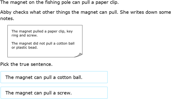 IXL - What objects can a magnet pull? (Foundation science practice)