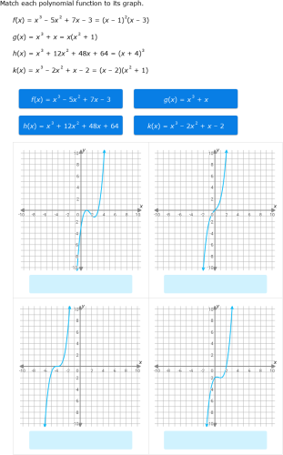 IXL - Match polynomials and graphs using zeros (Year 10 maths practice)
