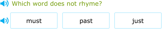 IXL - Which word does not rhyme? (Foundation English practice)