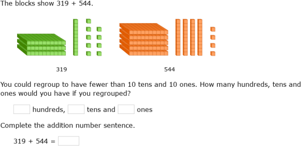 IXL - Use models to add three-digit numbers - with regrouping (Year 3 ...