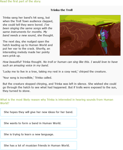 IXL - Read fantasy with illustrations (Year 5 English practice)