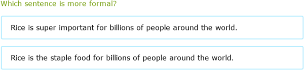 IXL - Which sentence is more formal? (Year 5 English practice)