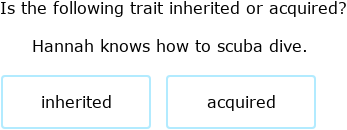 IXL - Identify inherited and acquired traits (Year 5 science practice)