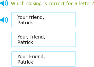 IXL - Greetings and closings of letters (Year 2 English practice)