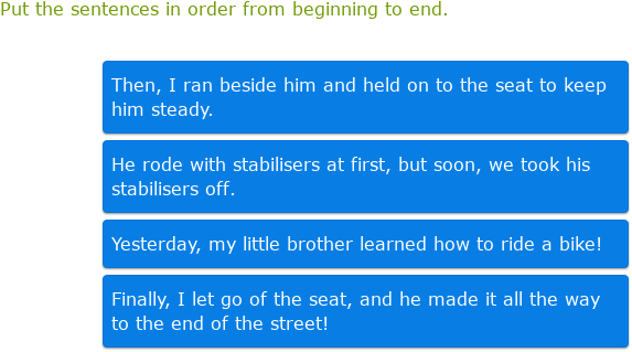 IXL - Put the sentences in order (Year 3 English practice)