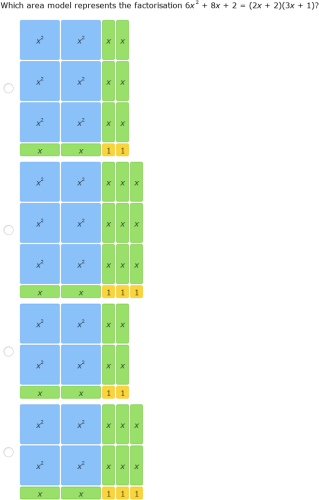 IXL - Factorise quadratics using algebra tiles (Year 11 maths practice)
