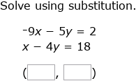 IXL - Solve simultaneous equations using substitution (Year 10 maths ...